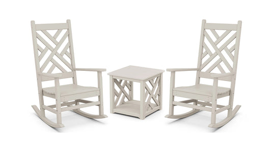 POLYWOOD Chippendale 3-Piece Rocking Chair Group – American Backyard