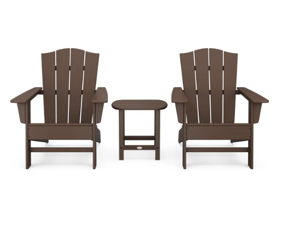POLYWOOD Wave 3-Piece Crest Adirondack Chair Group – American Backyard